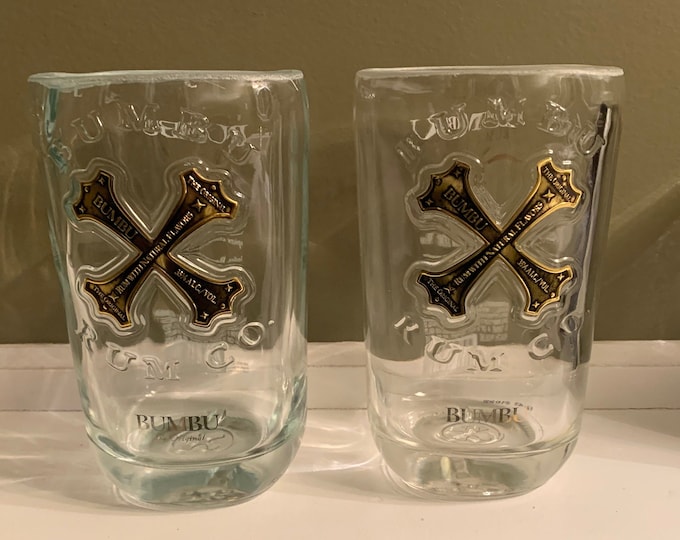 Bumbu Rum Bottle Cut Drinking Glasses, the Original, Set of Two - Etsy