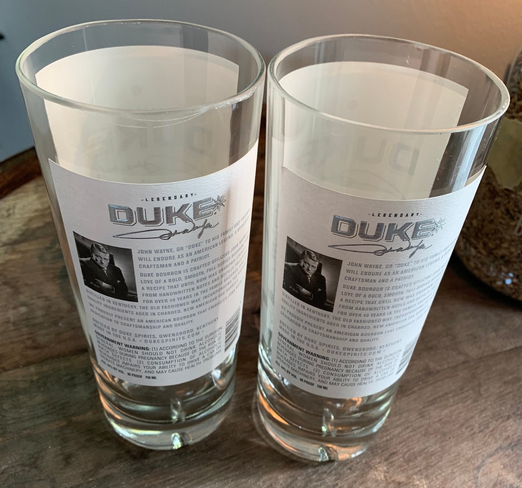 Duke Kentucky Straight Bourbon Whiskey Cut Bottle Drinking Glasses, Set ...