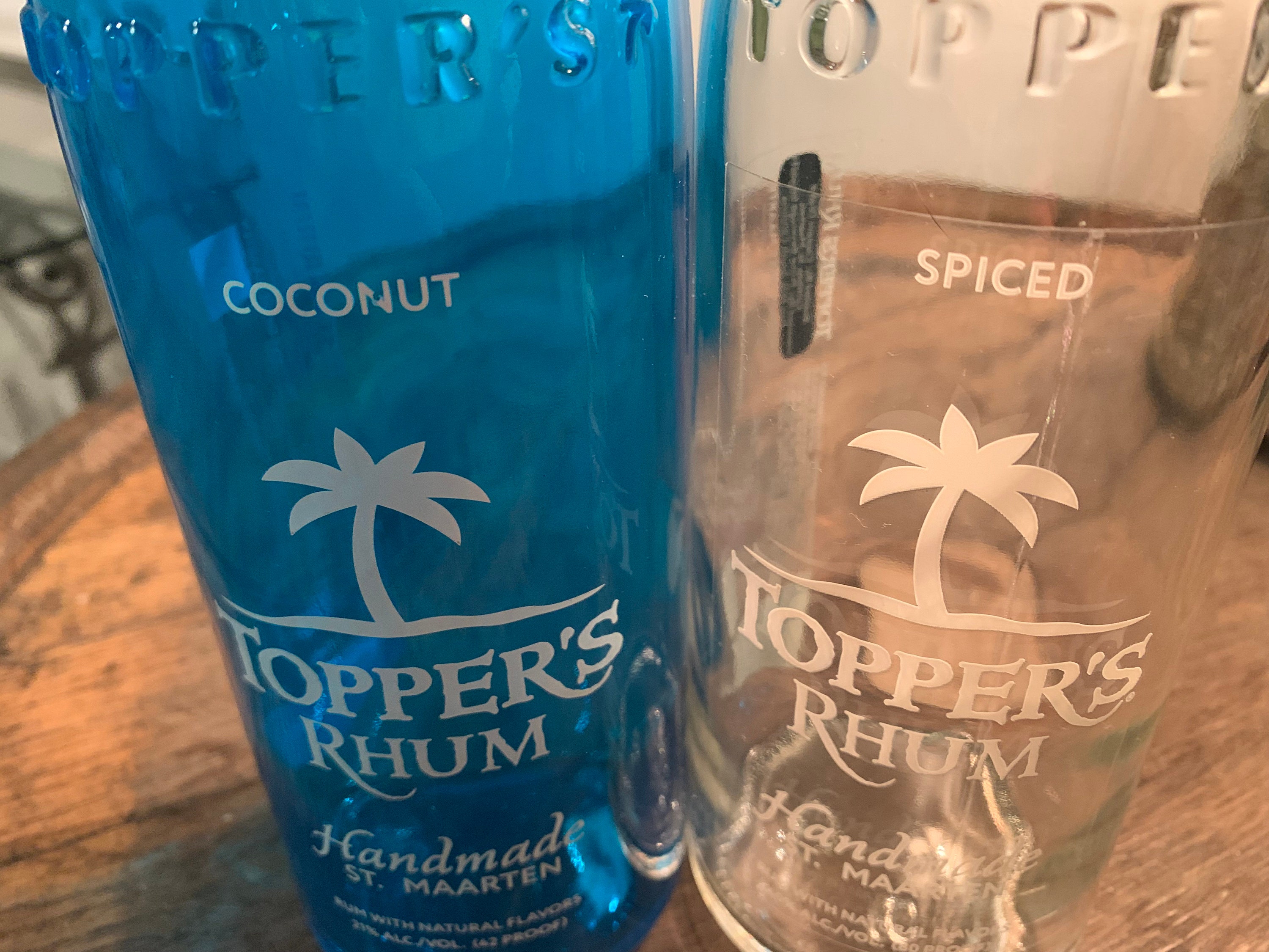 Topper's Rhum Cut Drinking Glasses, Coconut and Spiced, Set of Two, One ...