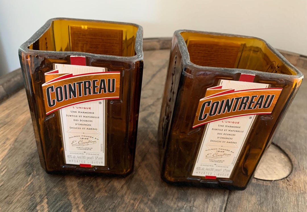 Cointreau Cut Bottle Drinking Glasses, Set of Two Tumblers 375ml - Etsy