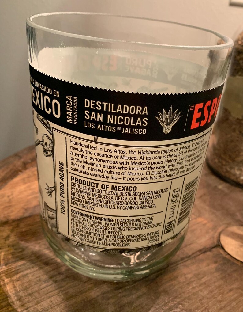 Espolon Tequila Blanco Large Cut Bottle Drinking Glass or Utensil ...