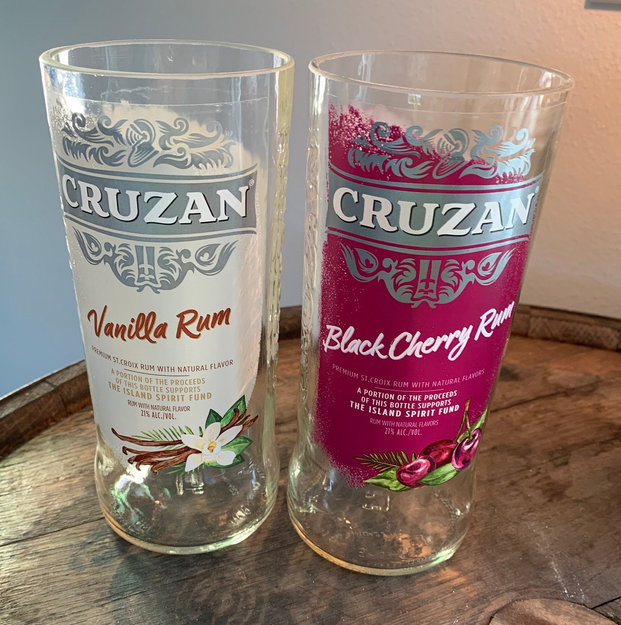 Cruzan Rum Black Cherry and Vanilla Cut Drinking Glasses, Set of Two ...
