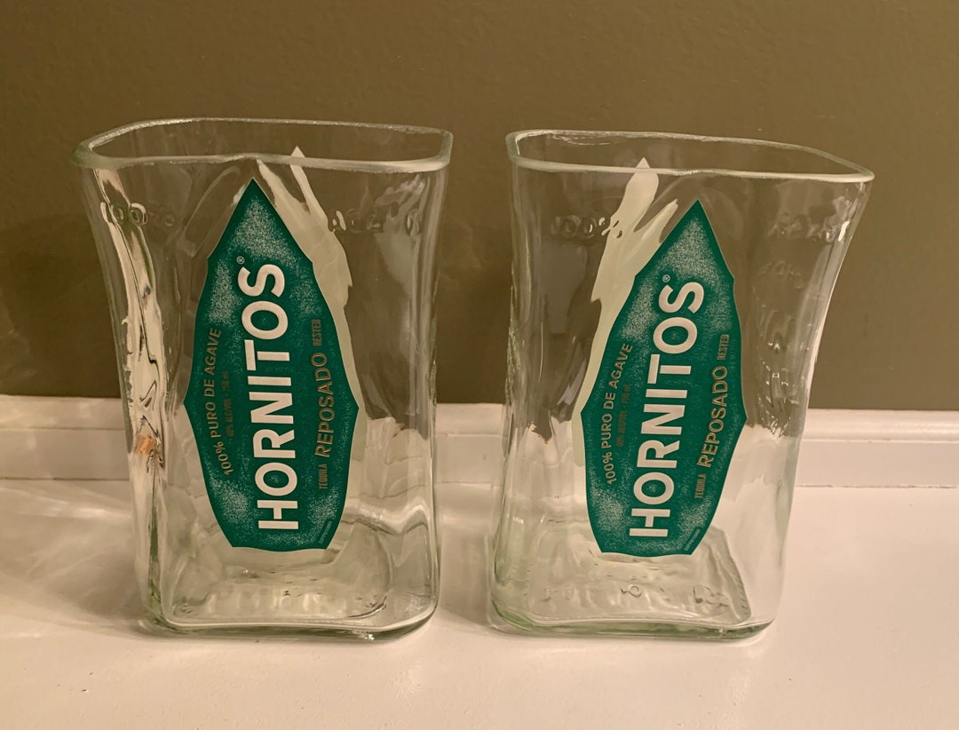 Hornitos Tequila Cut Bottle Drinking Glasses, Set of Two Tumblers - Etsy