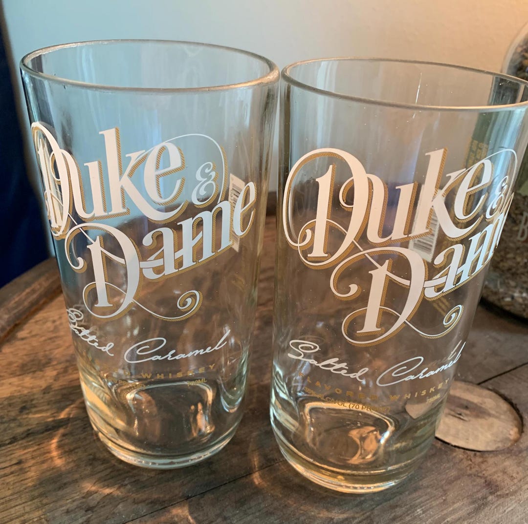 Duke & Dame Salted Caramel Flavored Whiskey Pair of Cut Bottle Drinking ...