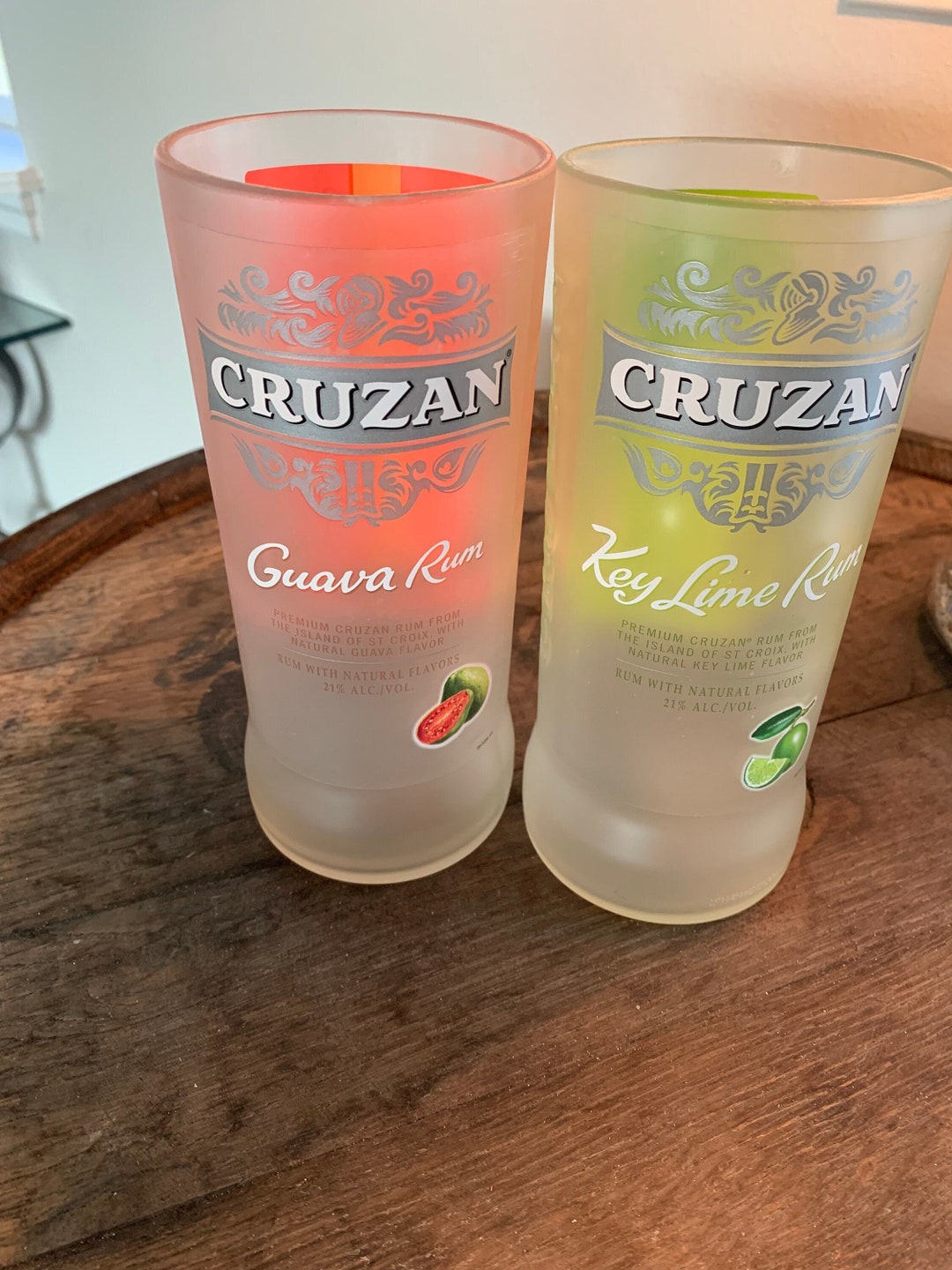 Cruzan Rum Guava and Key Lime Cut Drinking Glasses, Set of Two, One of ...