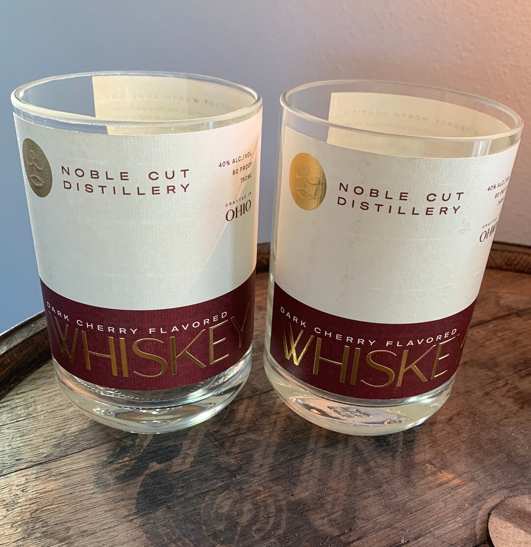 Noble Cut Distillery Dark Cherry Flavored Whiskey Pair of Cut Bottle ...