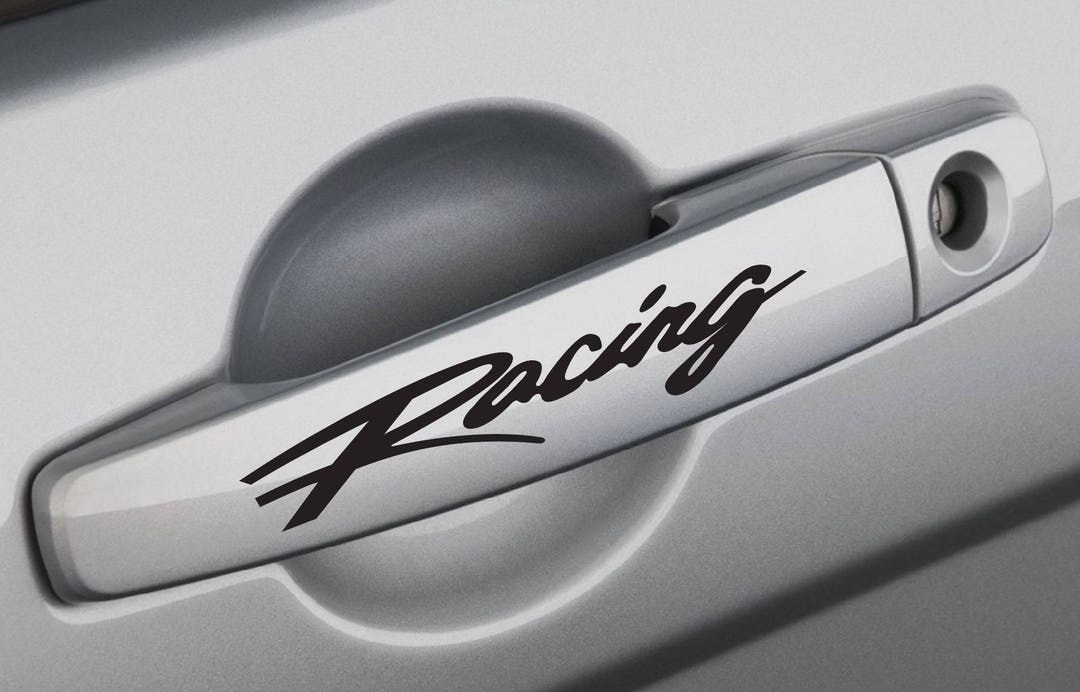 Racing Door Handle Vinyl Decal Sticker Emblem Motorsport Motorcycle ...