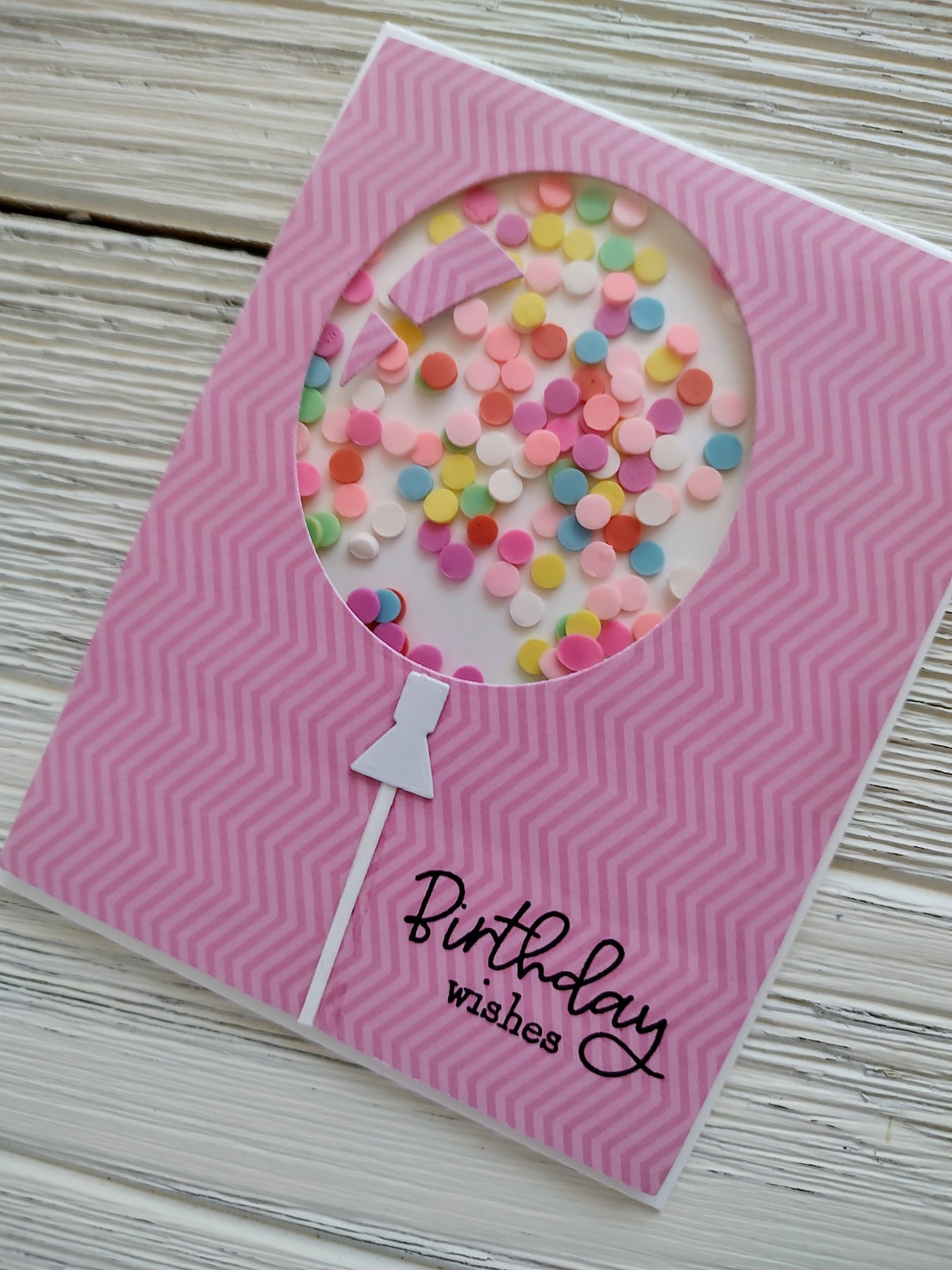 Handmade Birthday Card Birthday Shaker Card Confetti Card Birthday ...