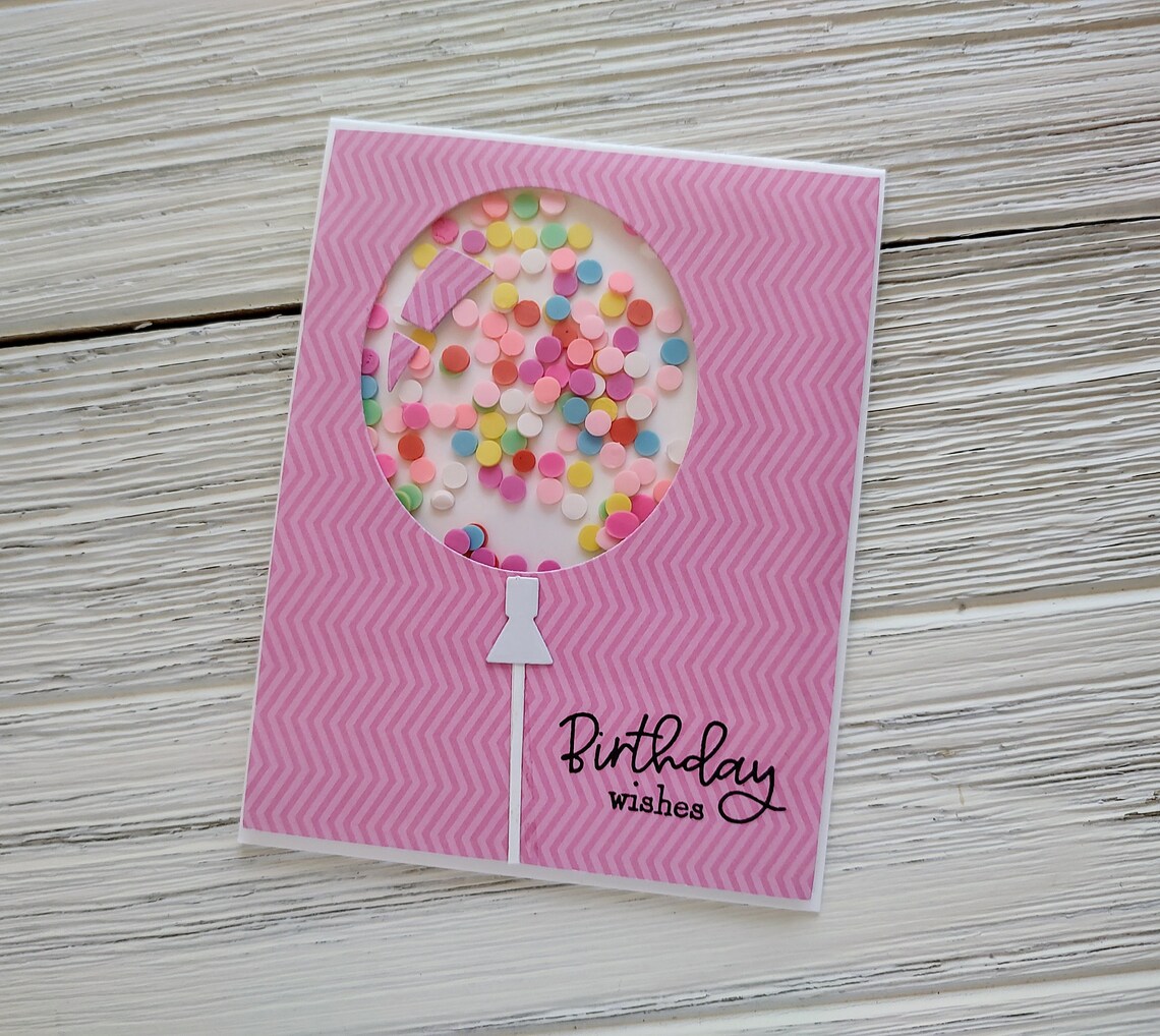 Handmade Birthday Card Birthday Shaker Card Confetti Card Birthday ...