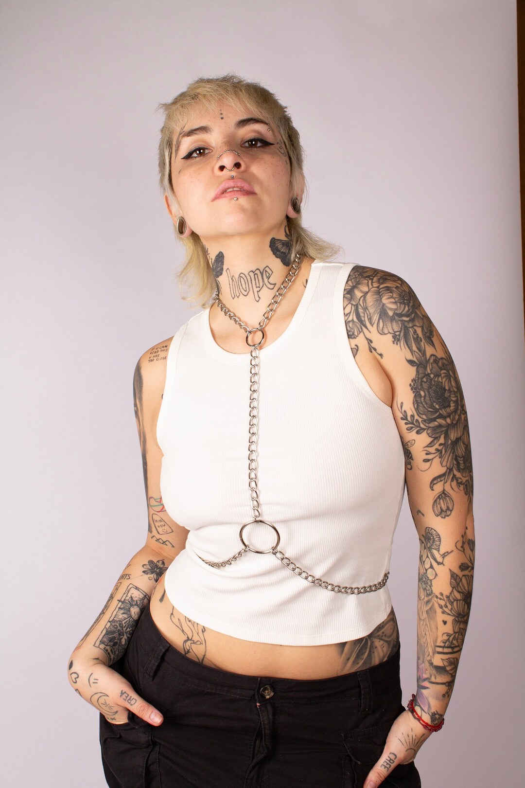 Metal Double O-ring Harness. Industrial Jewelry, Alternative, Rave ...