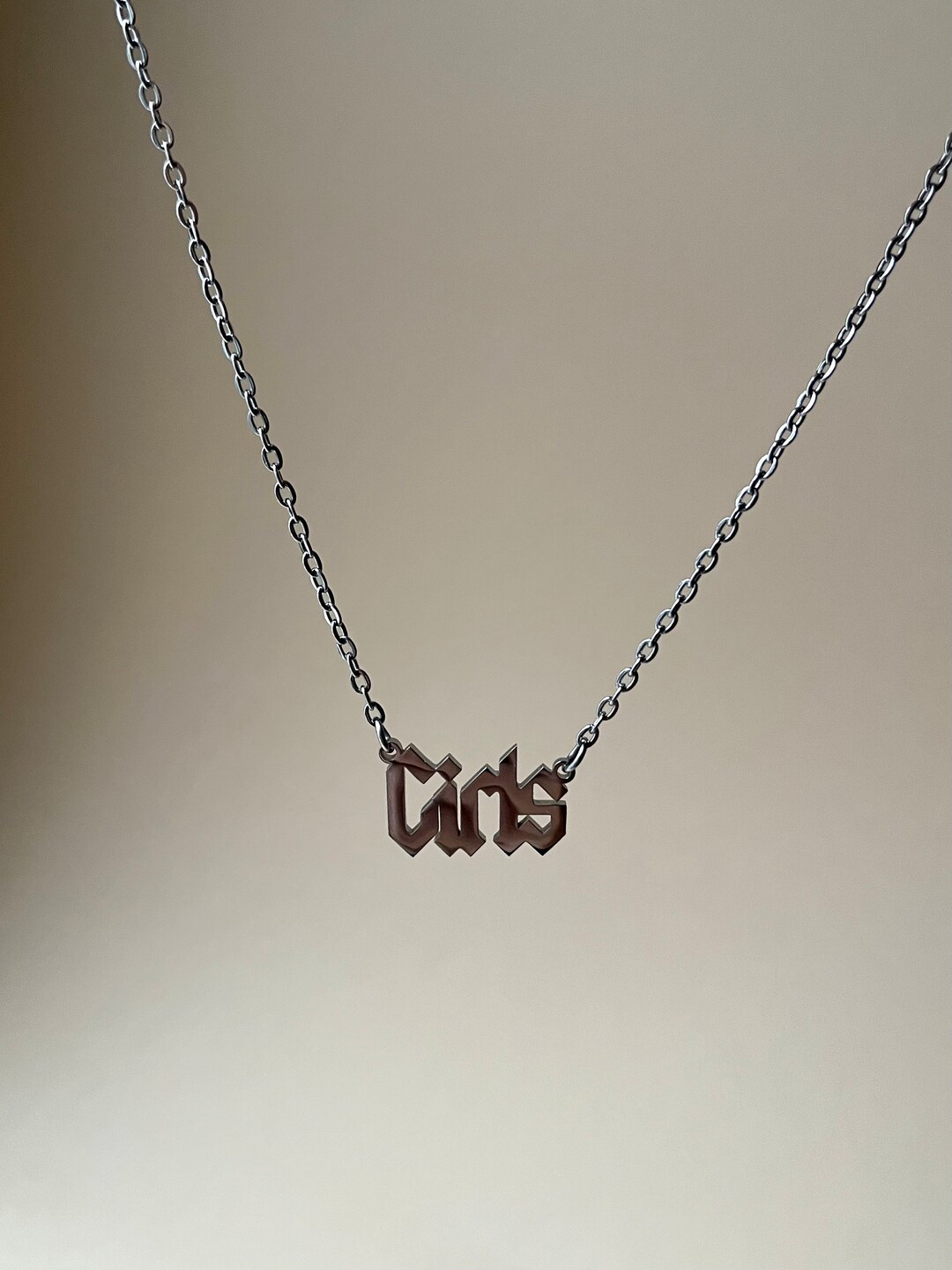 Stainless Steel Girls Word Slogan Necklace, Statement Jewelry, Nickel ...