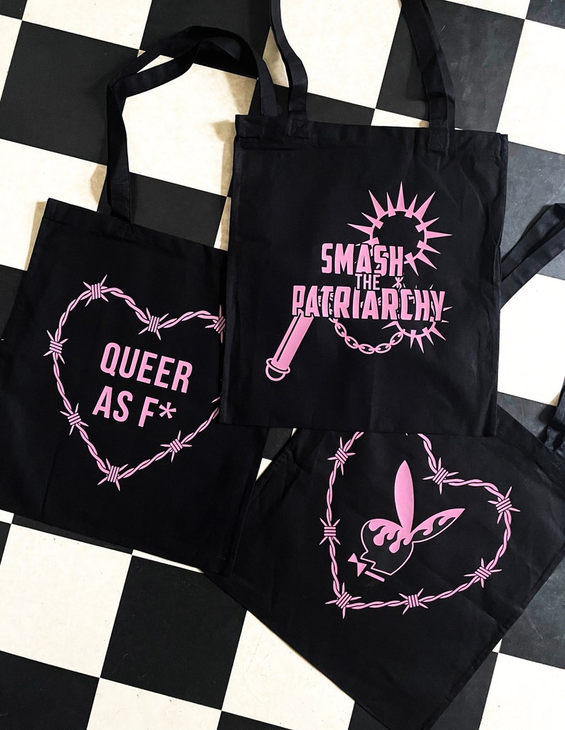 Alternative Aesthetic Graphic Design Totebag Smash the Patriarchy Flail ...