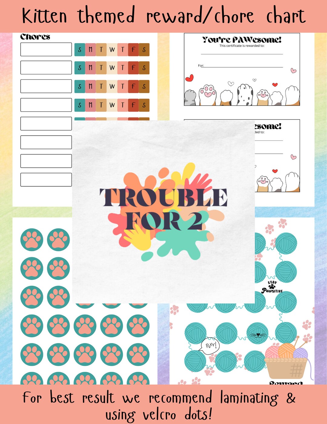 Kitty Reward/chore Chart - Etsy