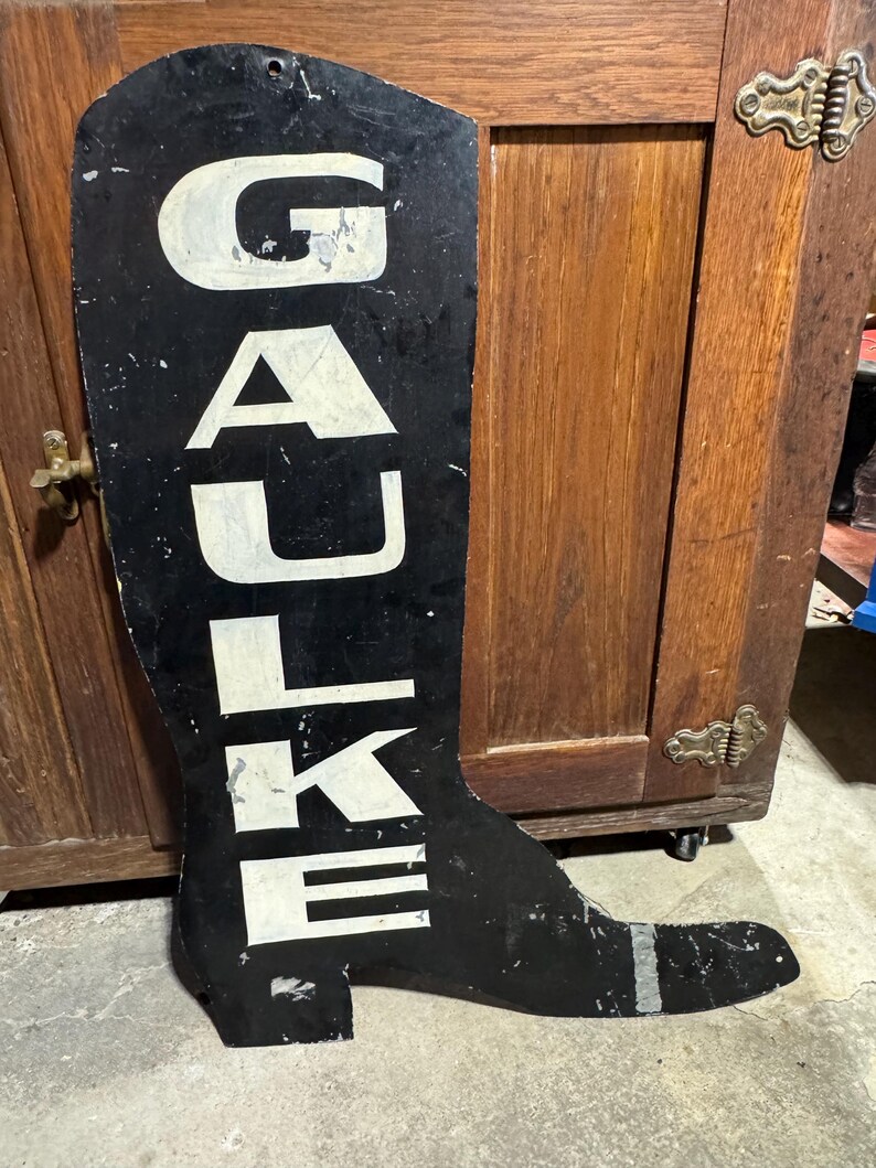 Antique Shoe Store Sign – Folk Art Boot Cutout, Hand-painted Mercantile ...