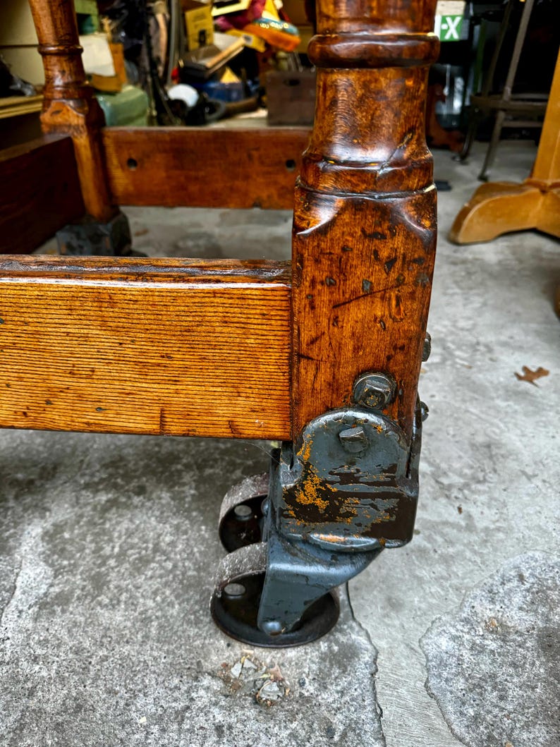 Antique Turtle Table, Antique Printer's Table, Industrial Die Cart ...