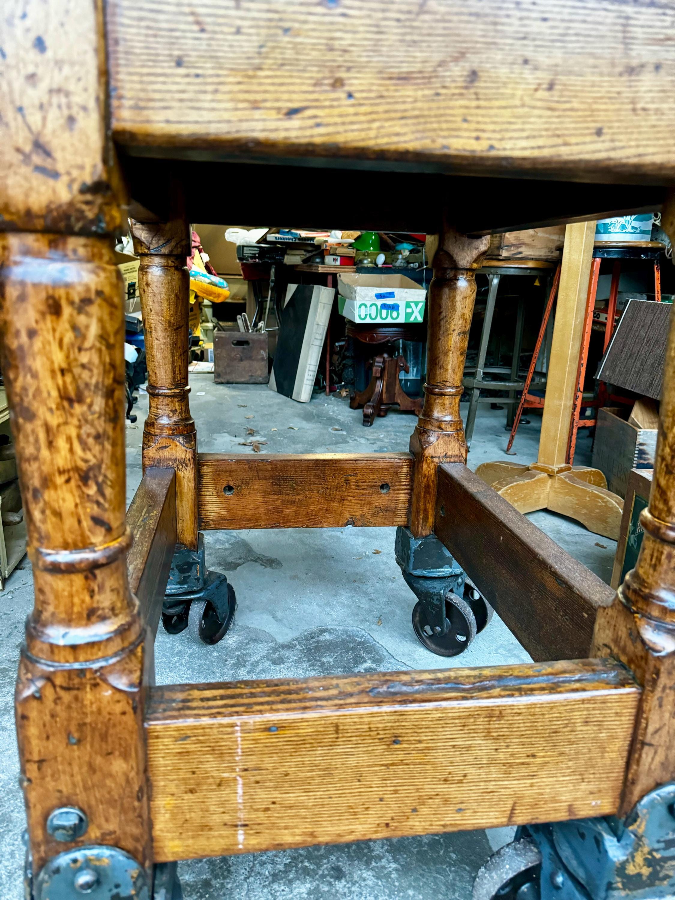 Antique Turtle Table, Antique Printer's Table, Industrial Die Cart ...