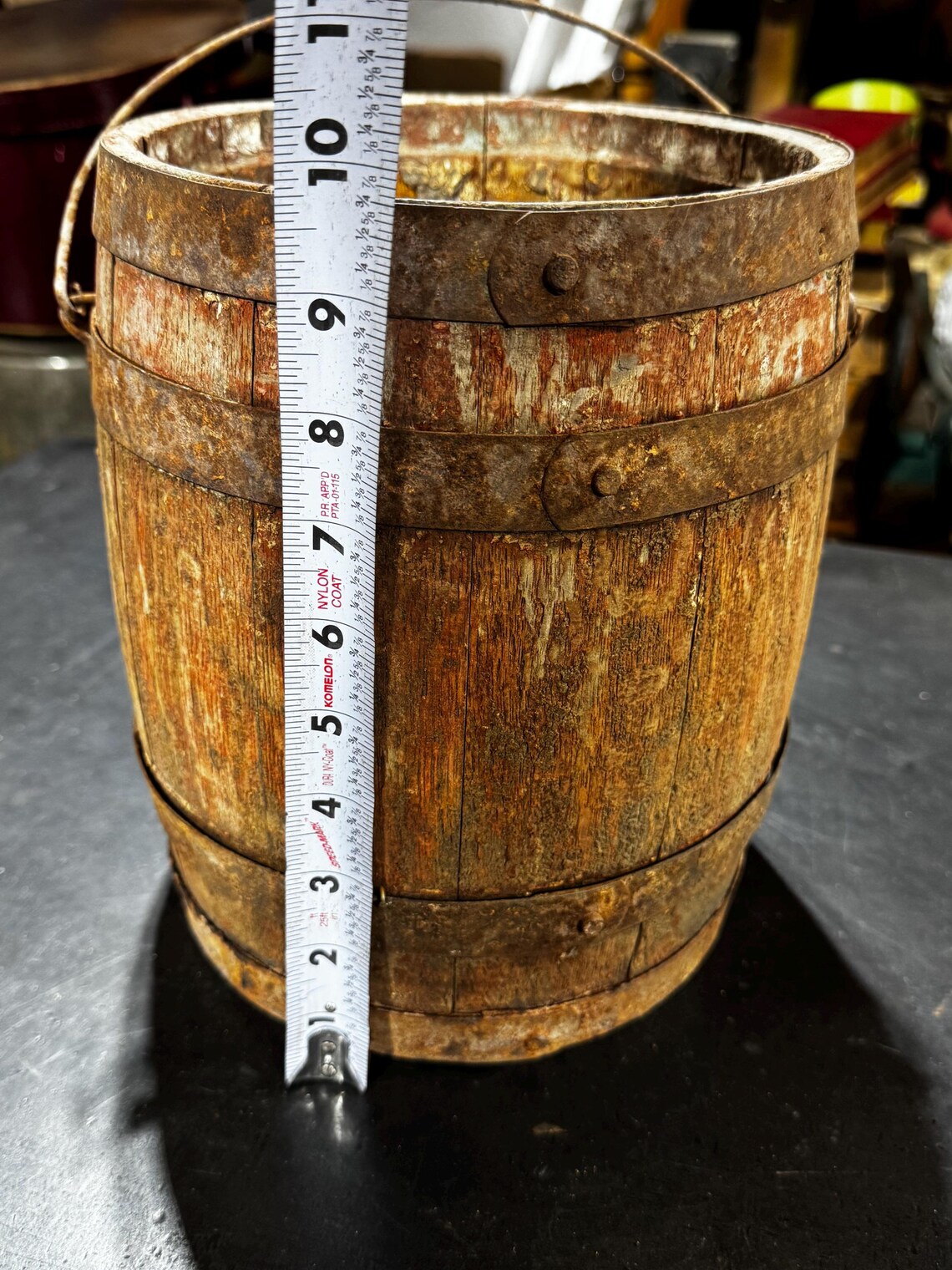 Antique Wood Paint Bucket Barrel Oak - Etsy