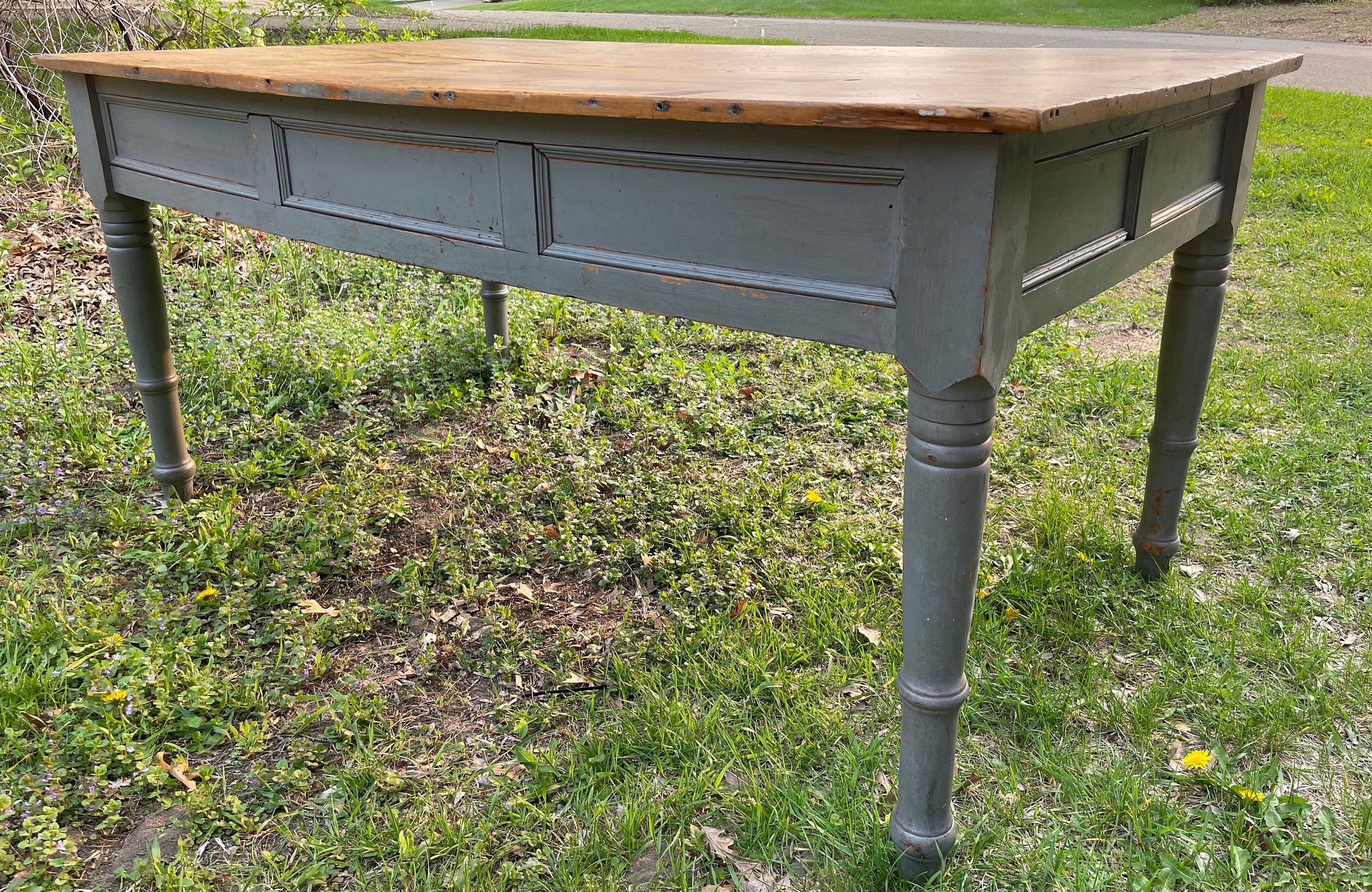 Antique Wood Farm Table With Drawers - Etsy