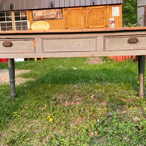 Antique Wood Farm Table With Drawers - Etsy