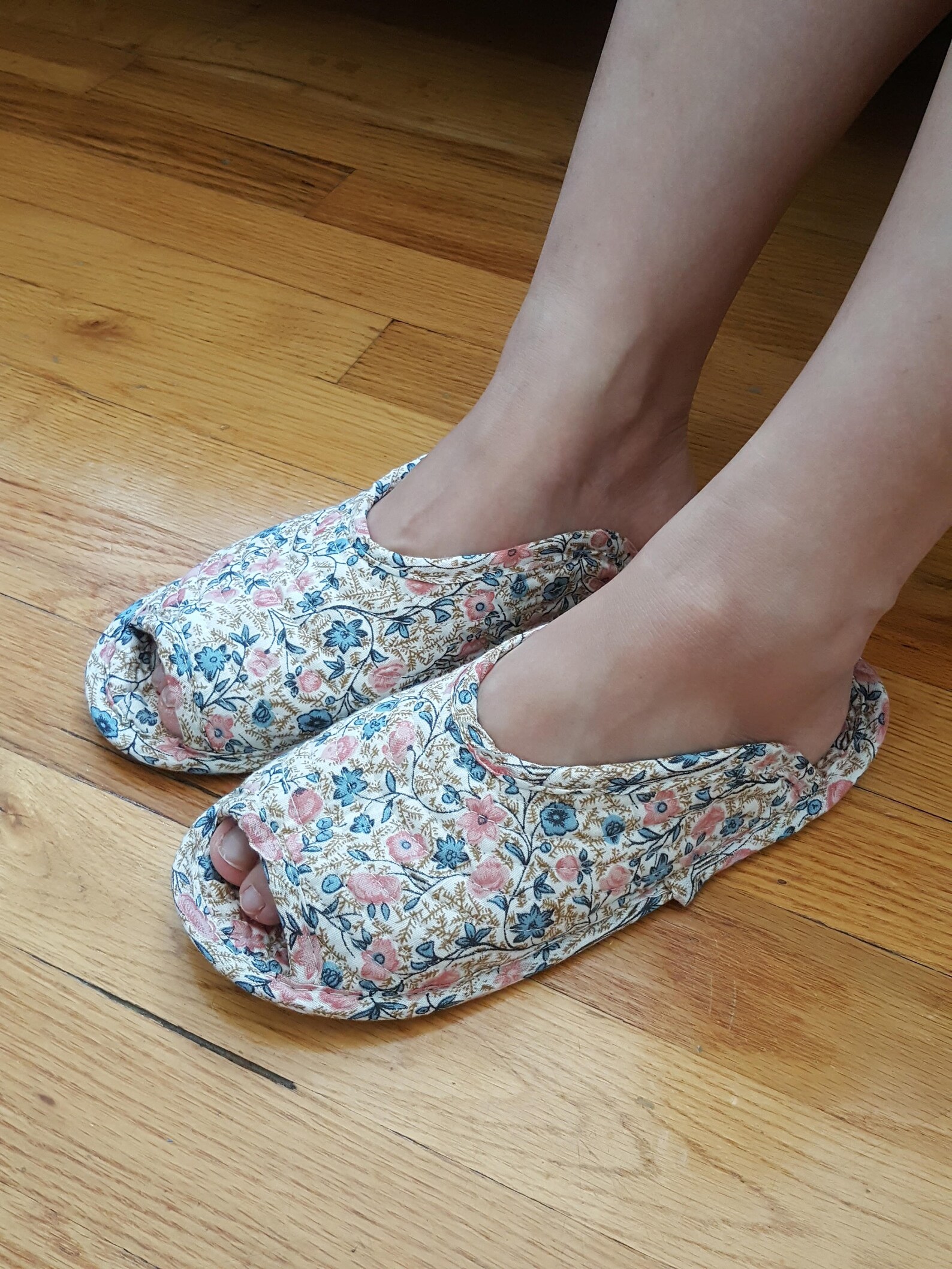 Indoor Slippers Spring Flower Quilted Slippers Cotton - Etsy
