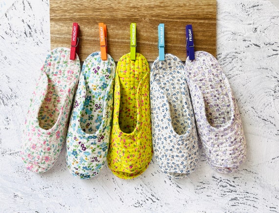 Indoor Slippers Pattern Flowers Colorful Non-slip Indoor | Etsy