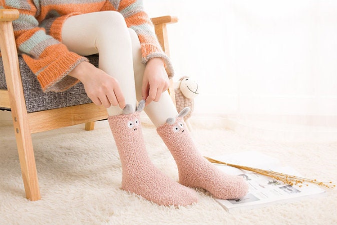 Cute monster fuzzy socks soft socks warm socks cute socks | Etsy