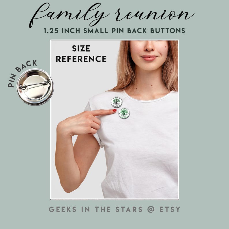 Family Reunion Custom Buttons: Personalized Family Tree Last Name Pins ...