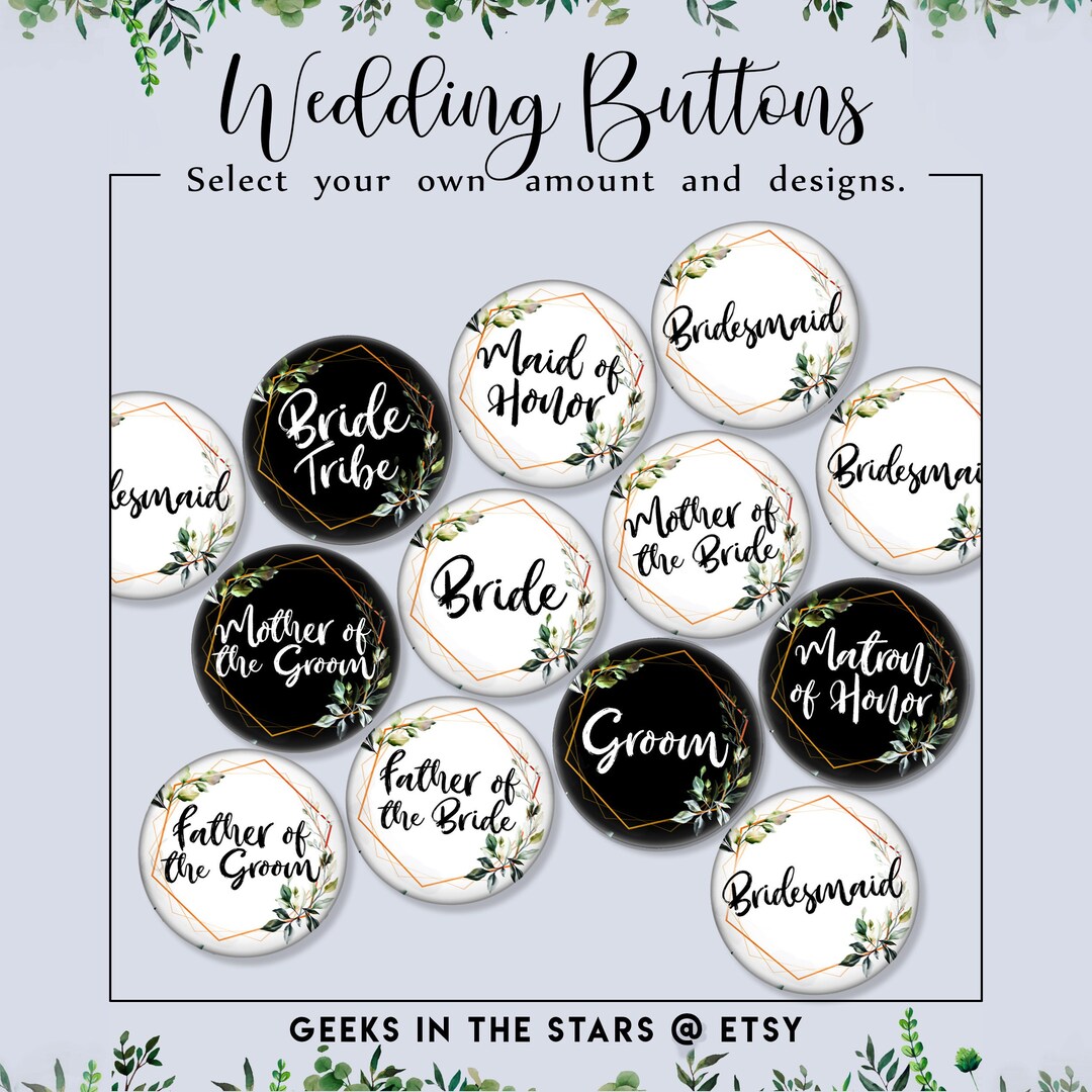 Wedding Pin Buttons: Custom Mother of Bride, Father of Groom ...
