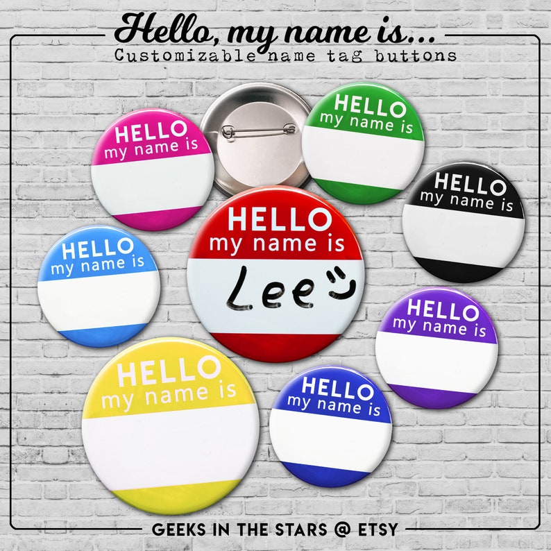 Reusable Name Tag Buttons: DIY Blank Pin Badges (2.25" & 3") - Etsy