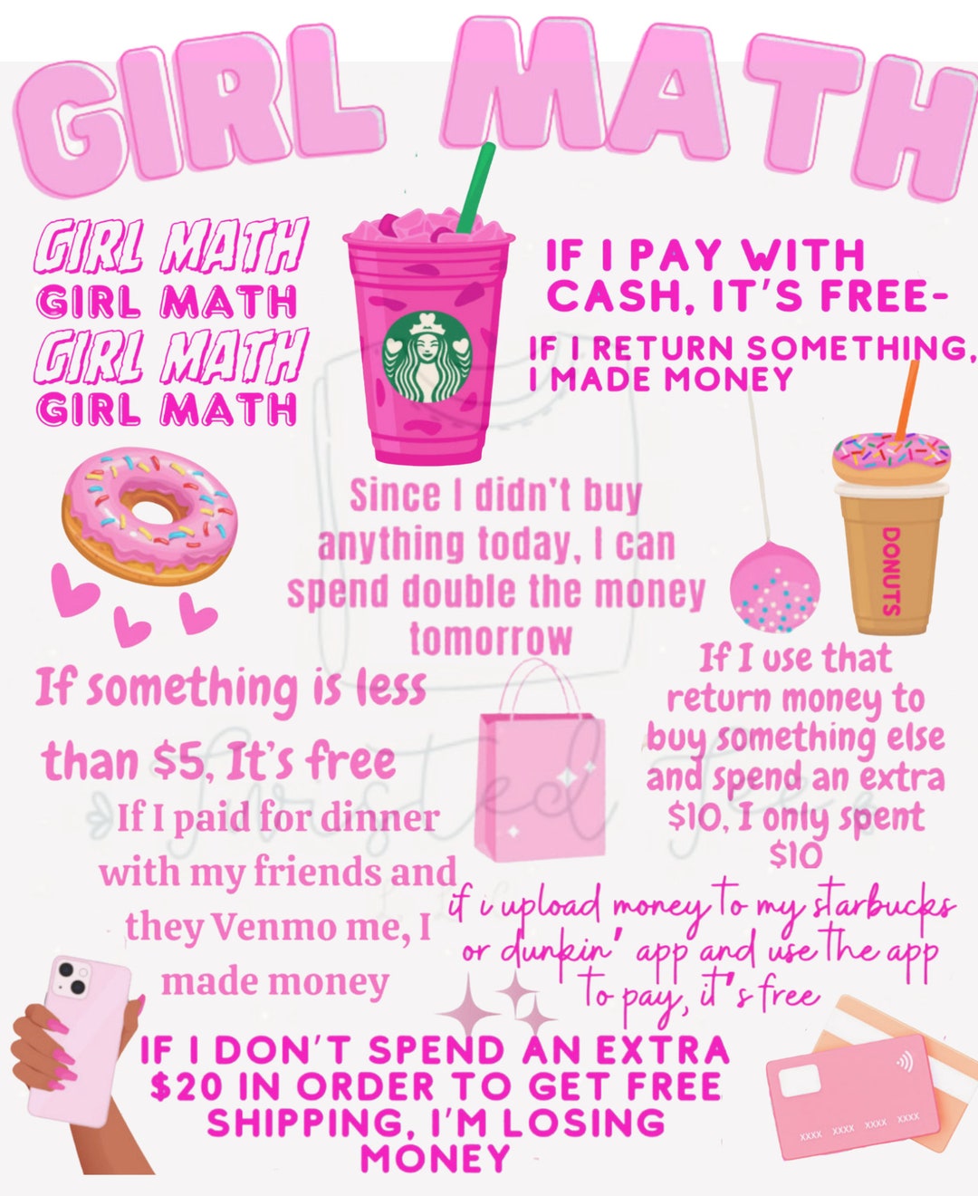 Girl Math Ready to Press Sublimation - Etsy