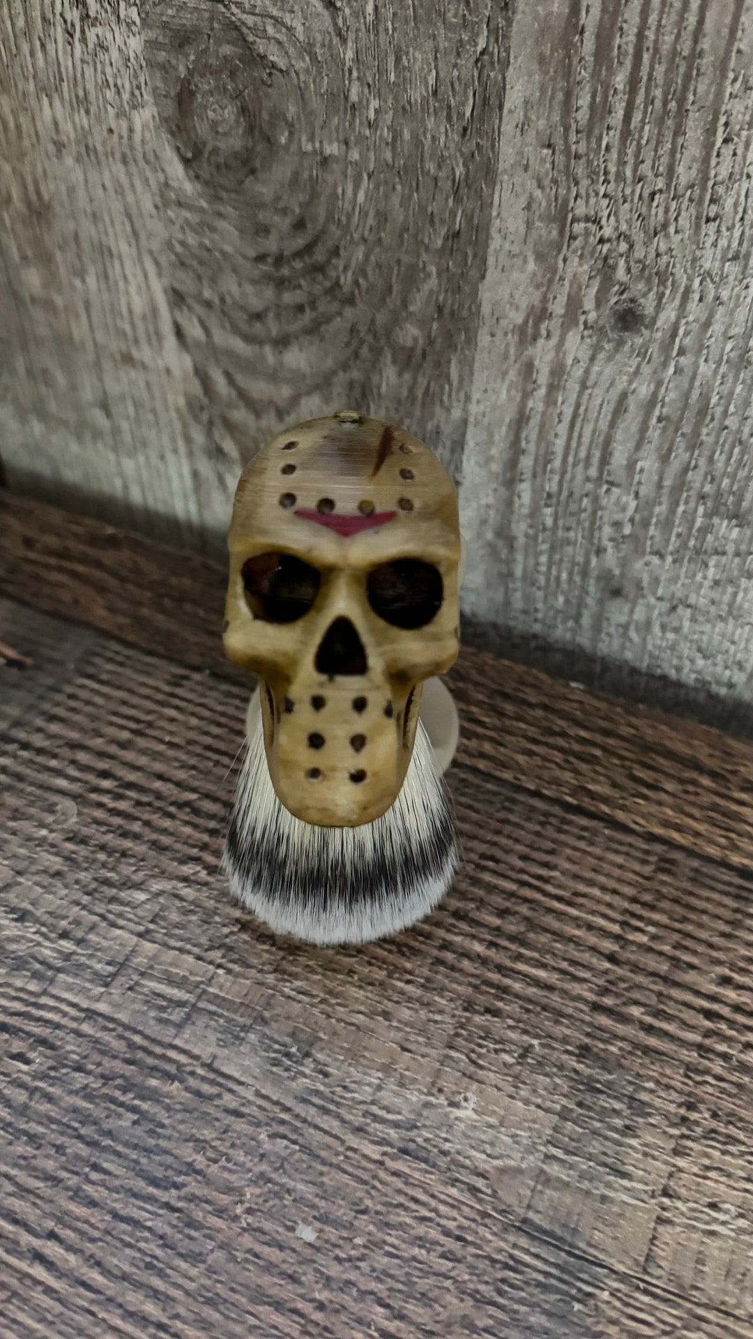 Jason Voorhees Skull Shaving Brush, Barbershop Tools, Traditional Wet ...