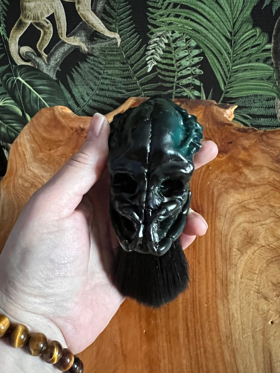 New Predator Skull Shaving Brush (emerald Green) Barbershop Tools ...
