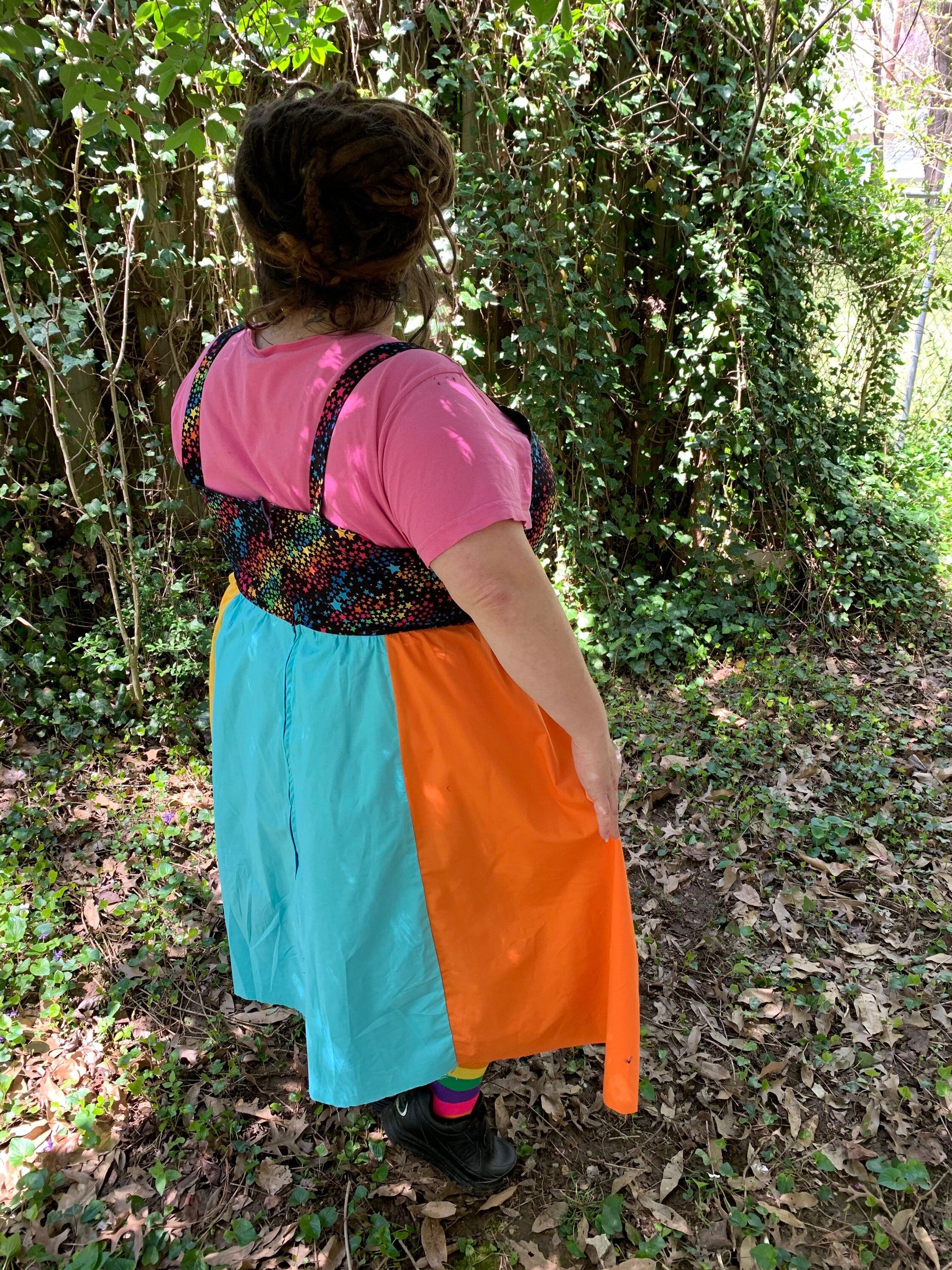 5x Stardust Rainbow Night Sky PLUS SIZE Skater Dress Sweet Heart Drop ...