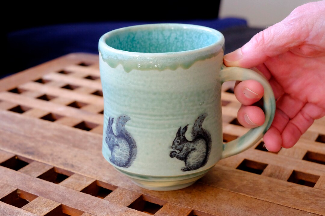 Fun Handmade Ceramic 12 Ounce Coffee Mug With Squirrels - Etsy