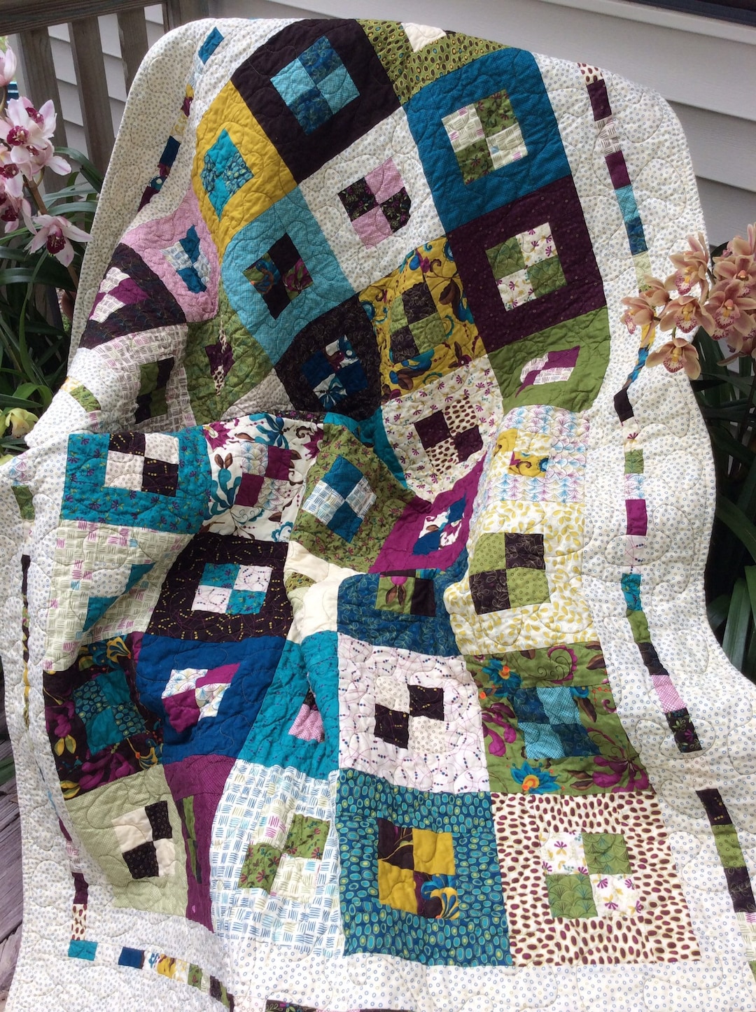 Four Patch in a Square Quilt - Etsy