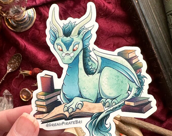 Book Dragon STICKER - Etsy