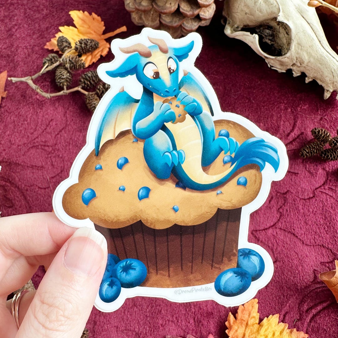 Muffin Dragon - STICKER - Etsy