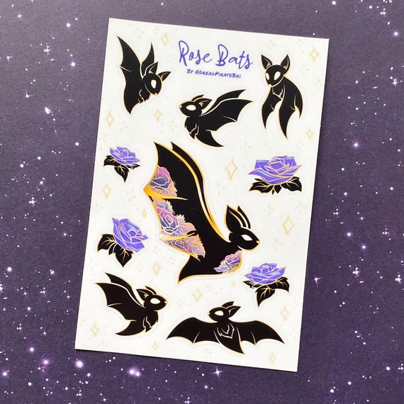 Rose Bats STICKER SHEET | Etsy