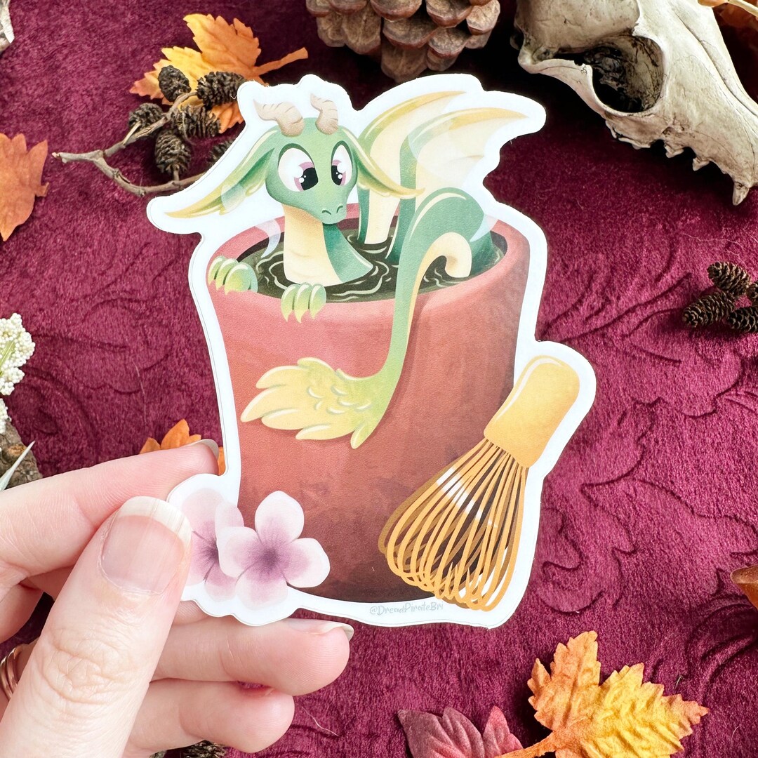 Matcha Dragon - STICKER - Etsy