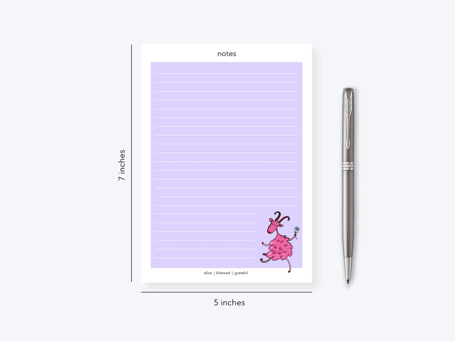 5x7 Notepad Handmade Notepad Cute Animal Gifts To Do | Etsy