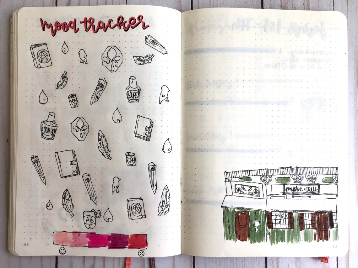 Custom Bullet Journal | Pre-made Bullet Journal | Hand Drawn Bujo ...