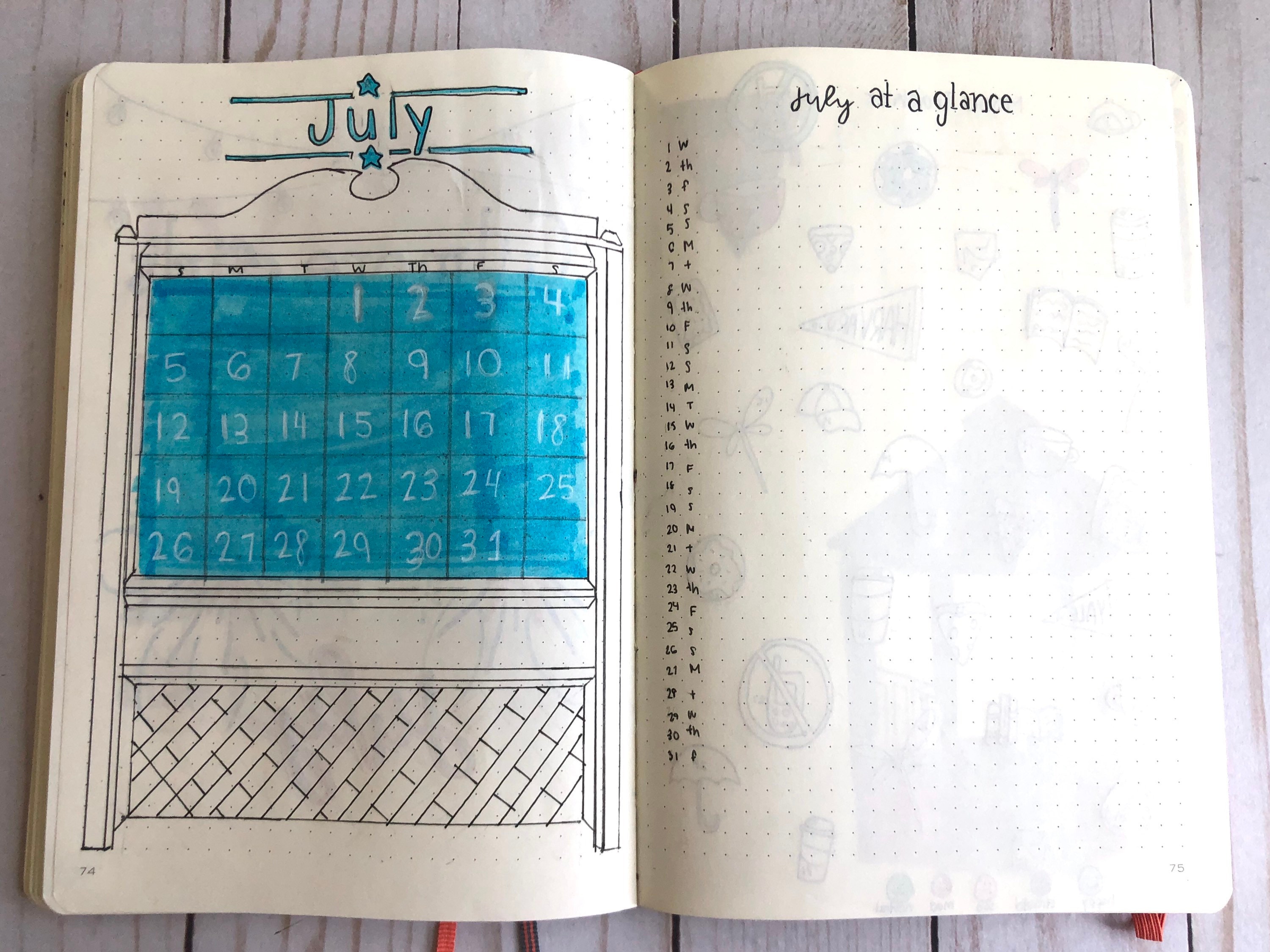 Custom Bullet Journal | Pre-made Bullet Journal | Hand Drawn Bujo ...