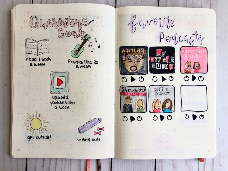 Custom Bullet Journal | Pre-made Bullet Journal | Hand Drawn Bujo ...