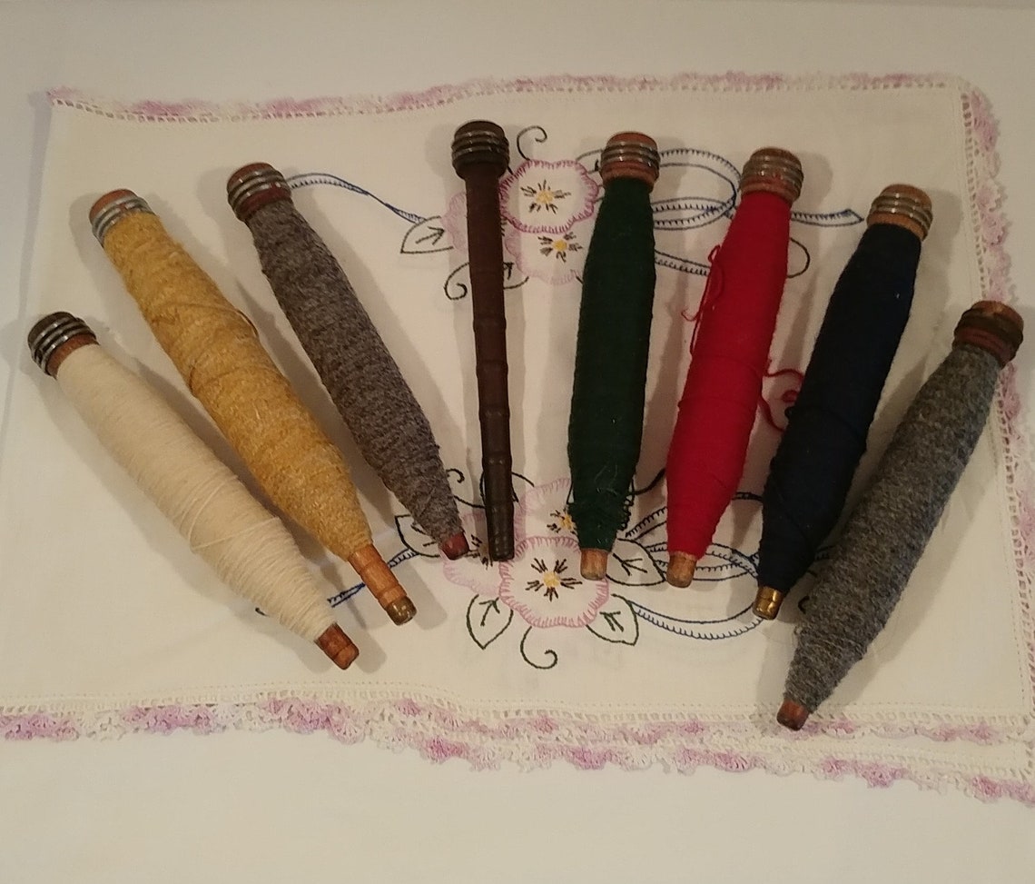 Vintage Industrial Thread Bobbins Spools 5 Available Cream | Etsy