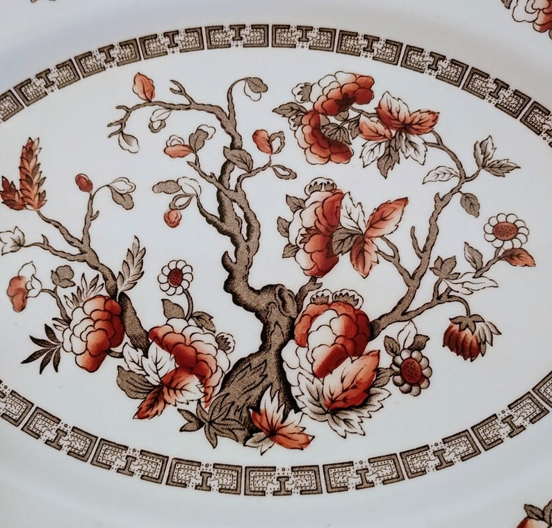 Myott Indian Tree Brown Oval Serving Platter Vintage Myott - Etsy