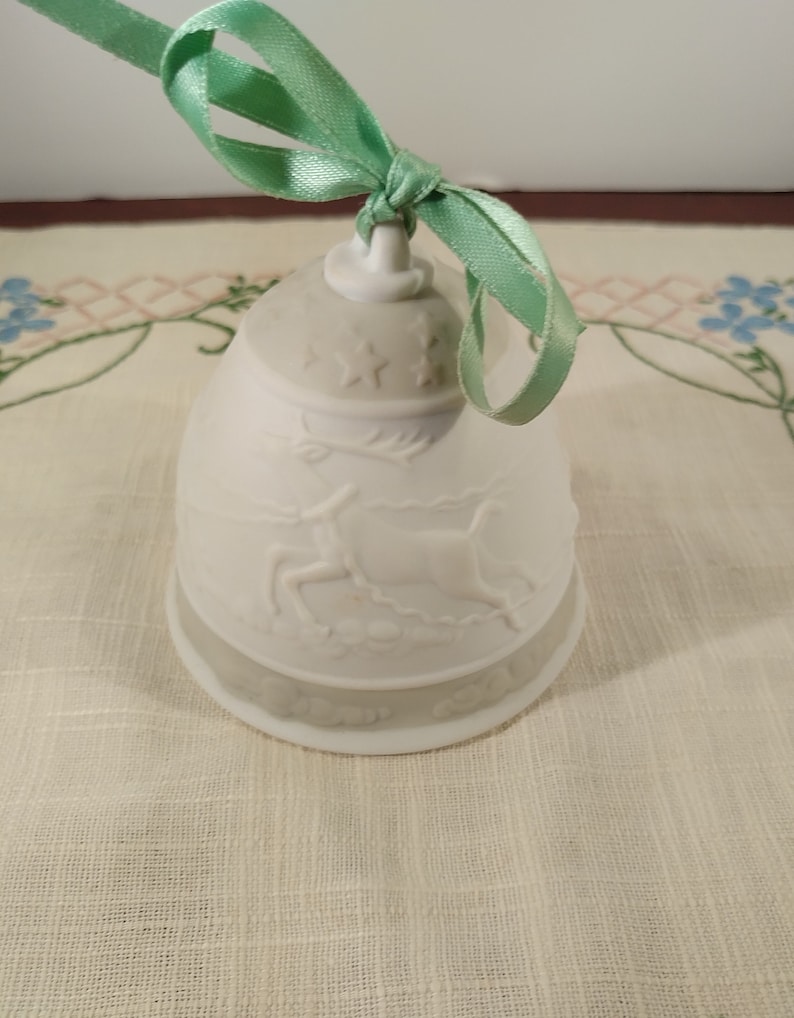 Lladro 1988 Porcelain Christmas Santa and His Reindeer Bell | Etsy