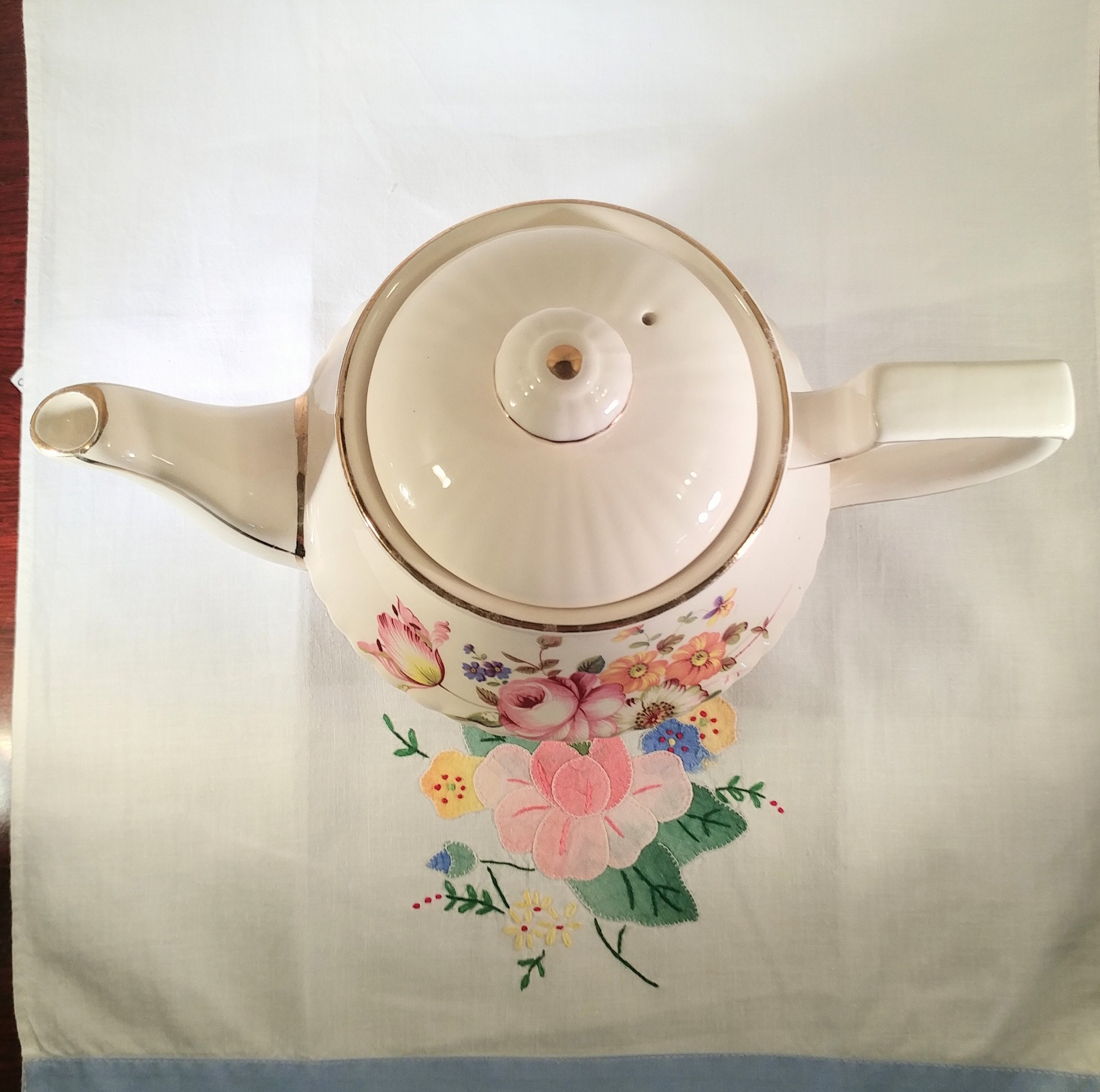Sadler Spring and Summer Flowers Teapot With Gold Trims Full - Etsy