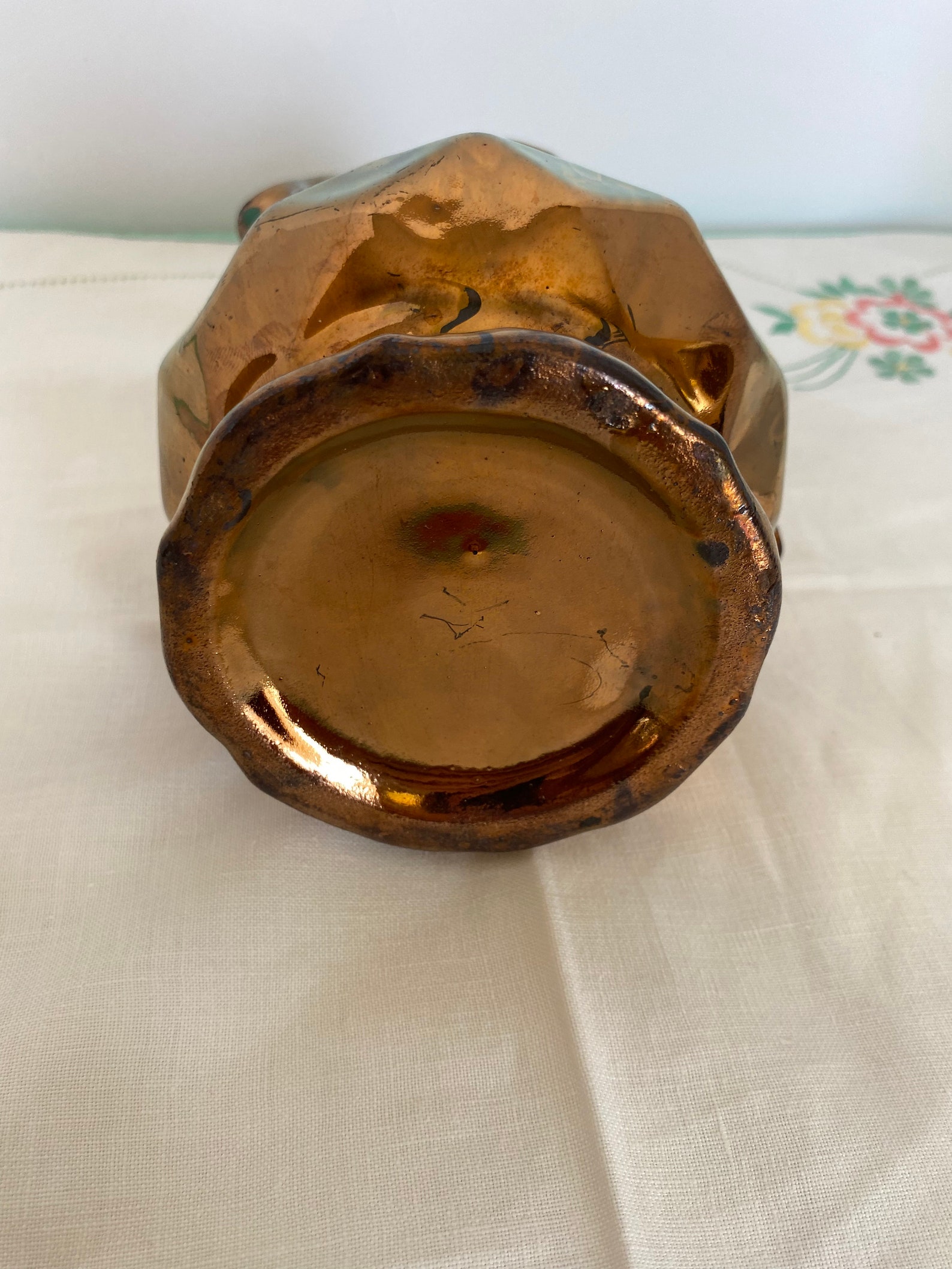 Antique Large English Copper Luster Pitcher Jug With Hand - Etsy