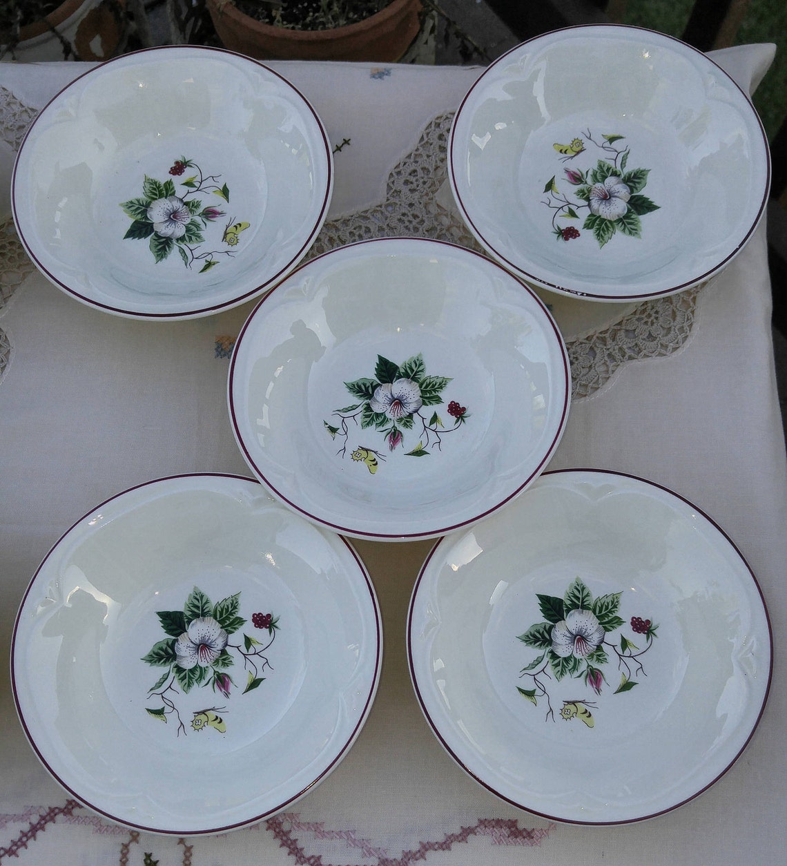 Edwin Knowles China Regency Pattern Berry Bowls Dessert Bowls - Etsy