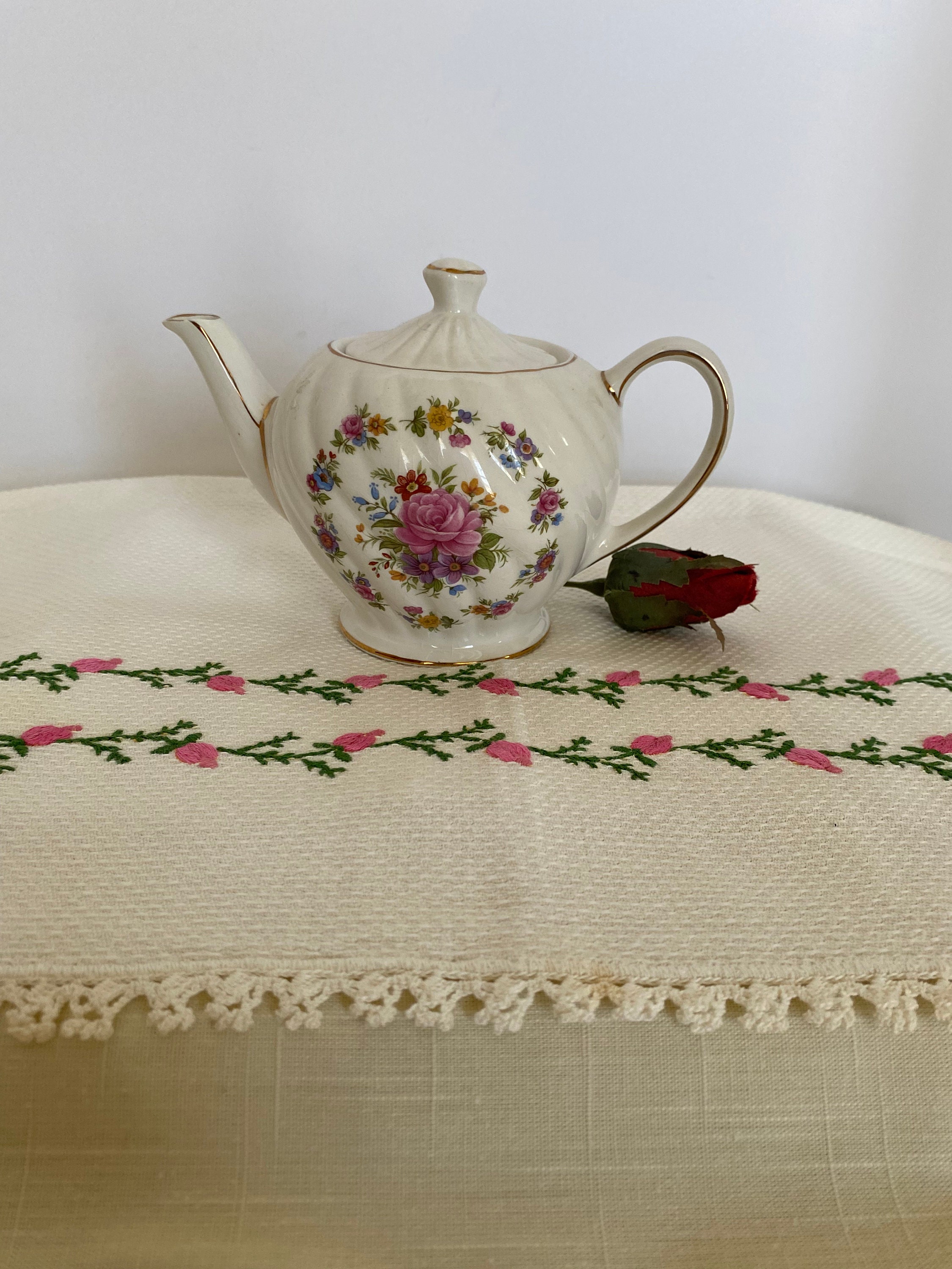 Sadler Roses and Spring Flowers Personal Size Teapot Vintage - Etsy